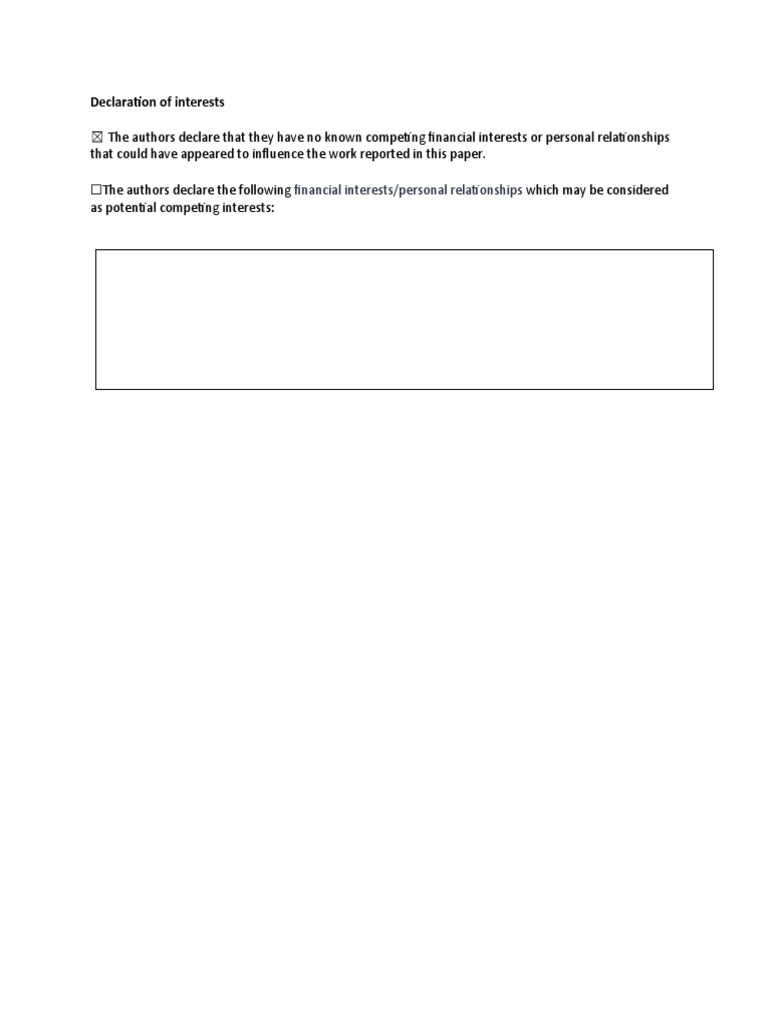 Declaration of Competing Interests | PDF