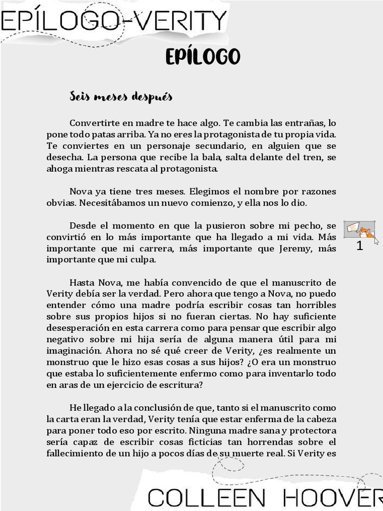 Epilogo Verity LXL ColleenHoover | PDF | Verdad