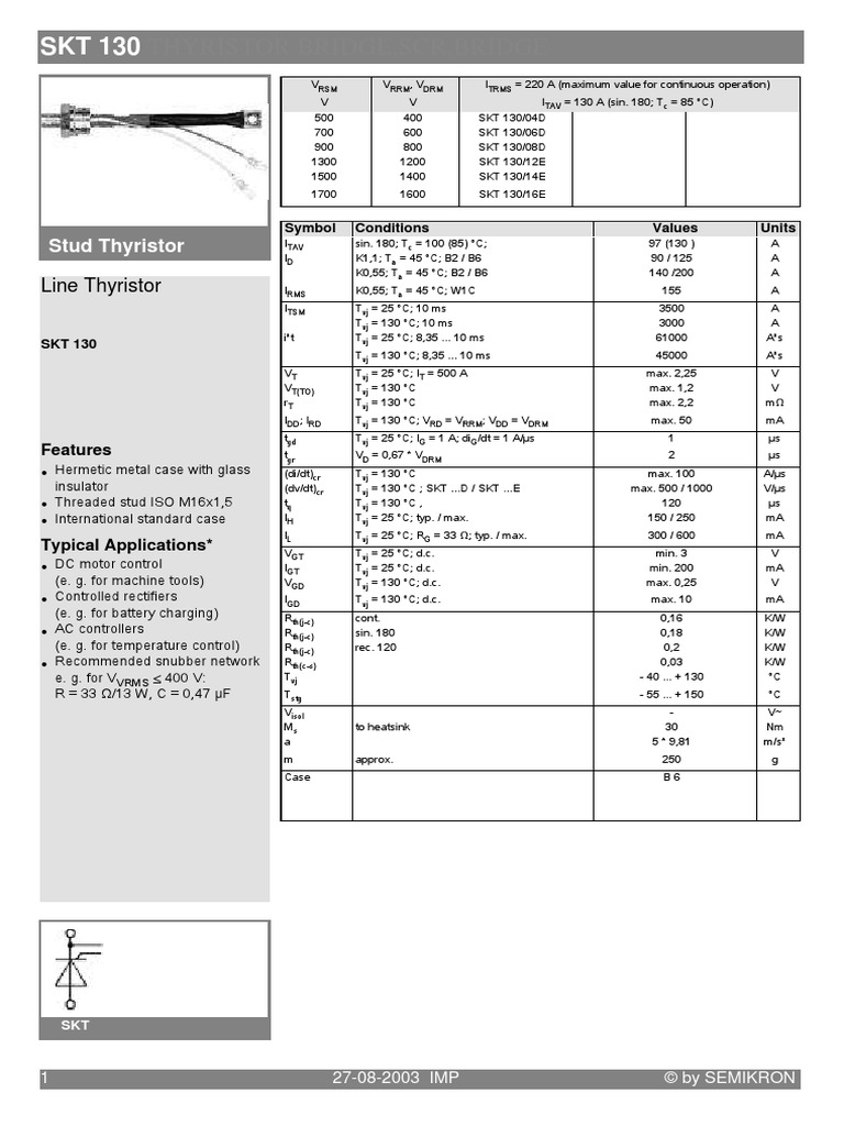 SKT130 | Download Free PDF | Electrical Engineering | Components