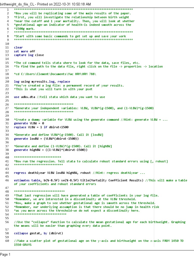 Assignment 1 - Do-File Final | PDF | Multivariate Statistics | Applied ...