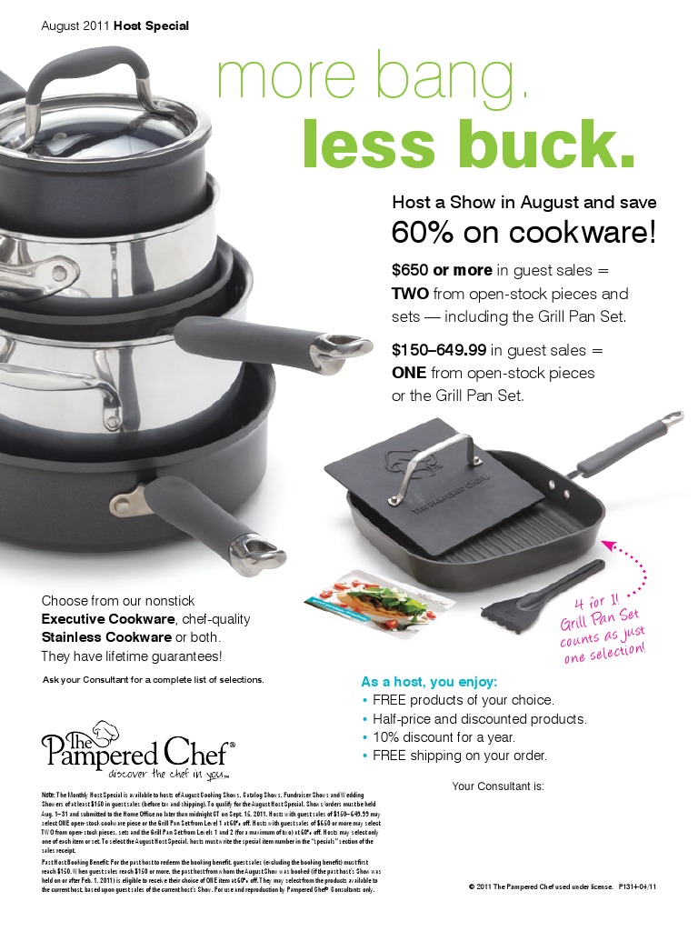 Pampered Chef August Host Special | Download Free PDF | Frying Pan ...