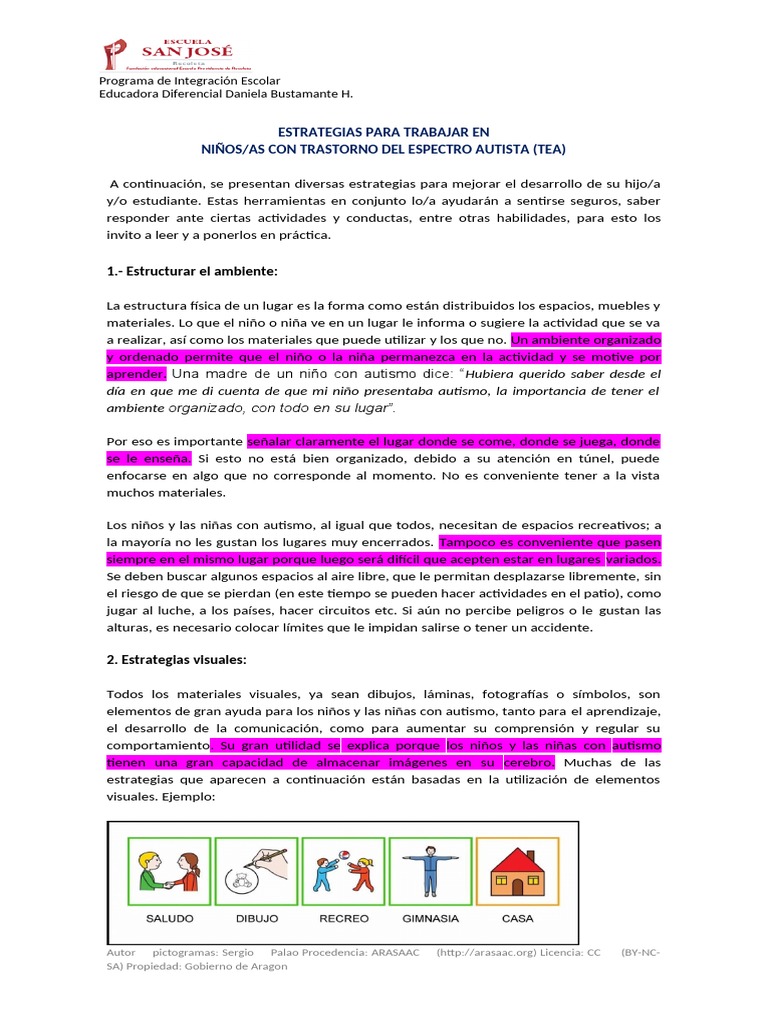Estrategias para Trabajar Con Niños TEA | PDF | Espectro autista ...