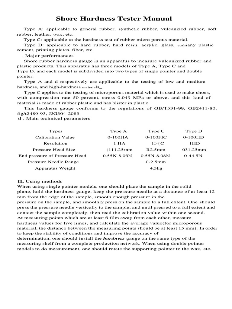 (R) Manual Durómetros Shore A | PDF | Natural Rubber | Pressure