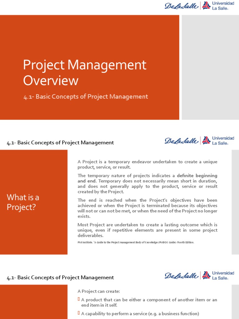 4.1 - Basic Concepts of Project Management | PDF | Project Management ...