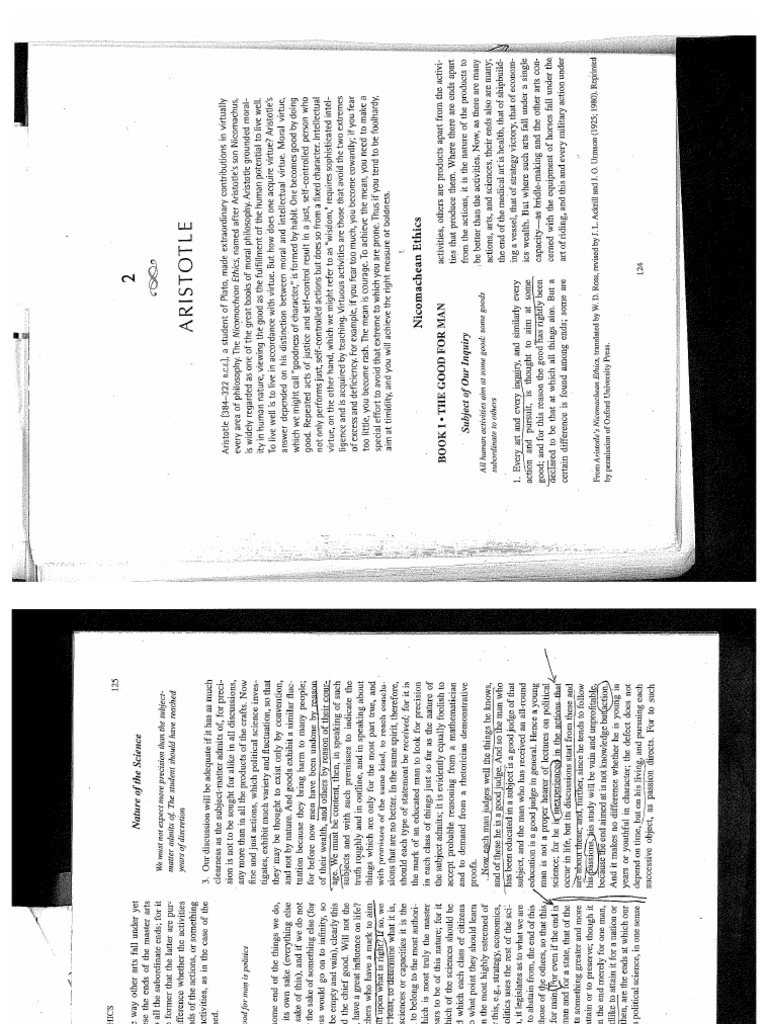 Aristotle Nicomachean Ethics Book I | PDF | Virtue | Aristotle