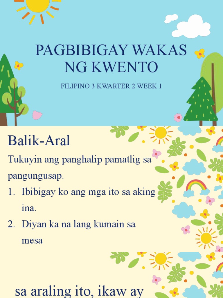 Pagbibigay Wakas Sa Kwento Worksheet FILIPINO 5. NAKAPAGBIBIGAY NG