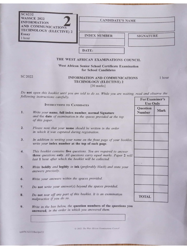 Elective Ict 2022 | PDF