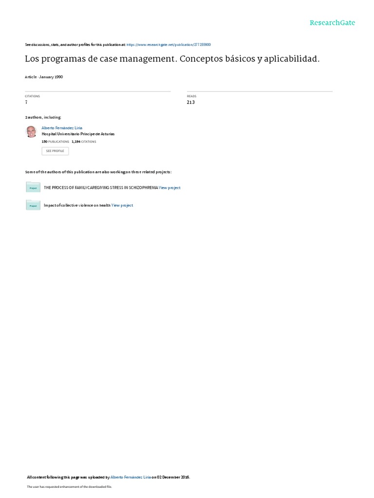 Los Programas de Case Management Conceptos Basicos | PDF | Trabajo ...
