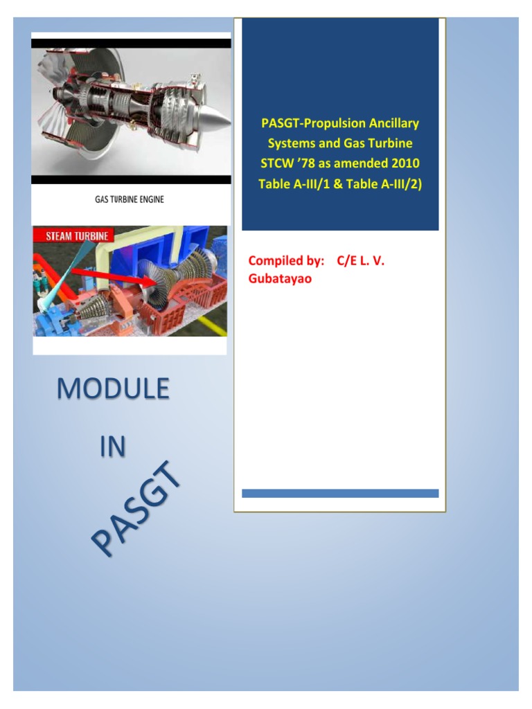 PASGT-Propulsion Ancillary Systems and Gas Turbine STCW ’78 as amended ...