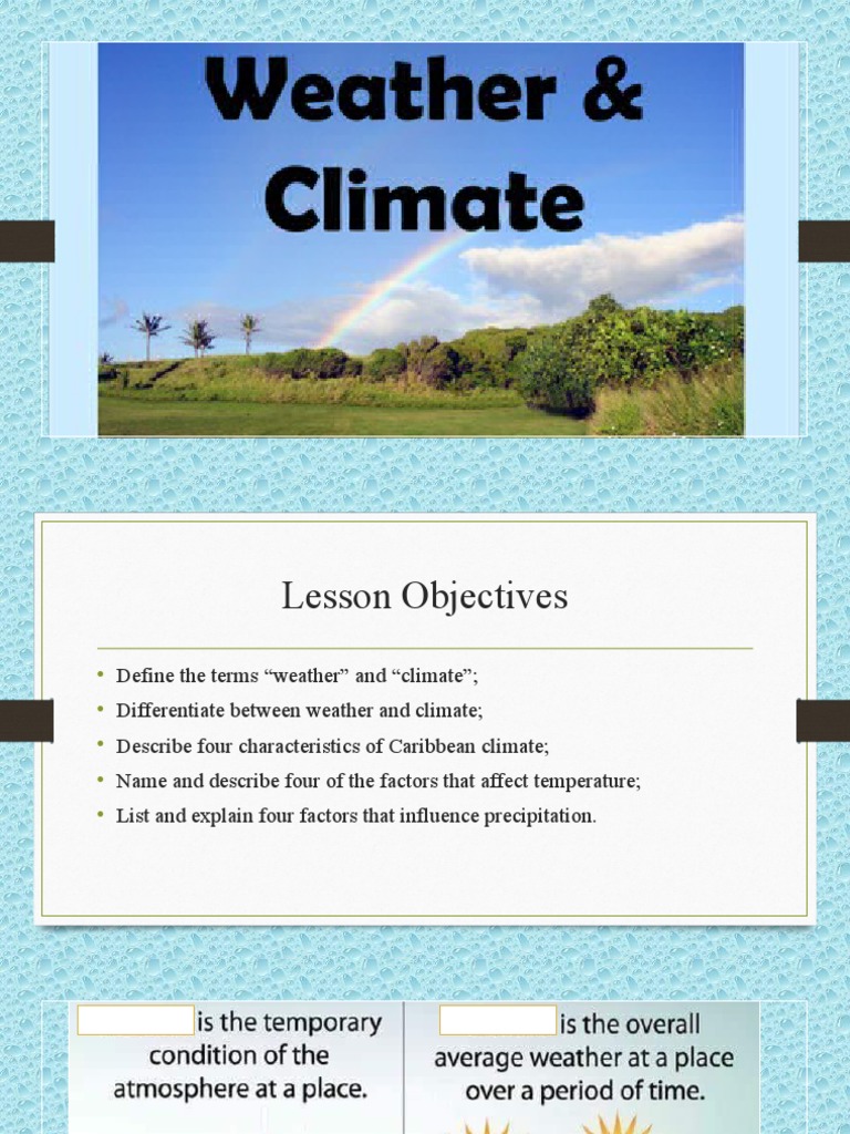 Weather and Climate: Key Concepts Explained | PDF | Climate ...