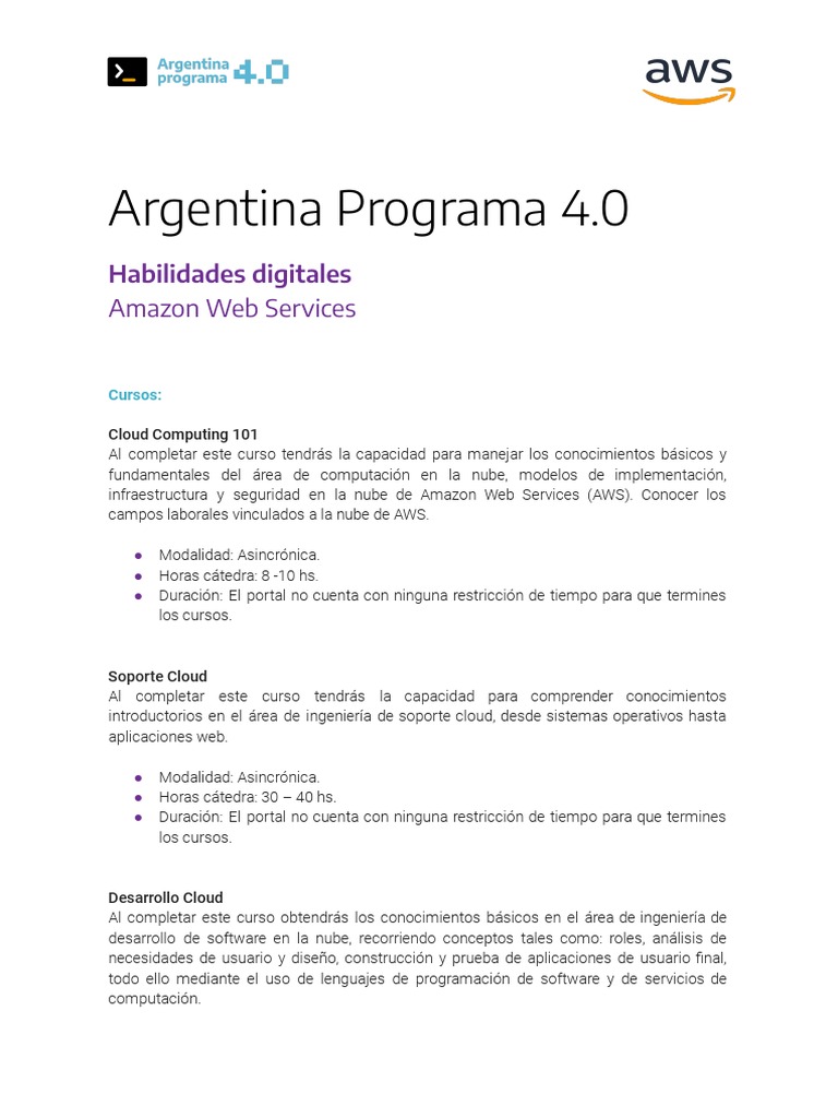 Habilidades Digitales - Amazon Web Services | Descargar gratis PDF ...