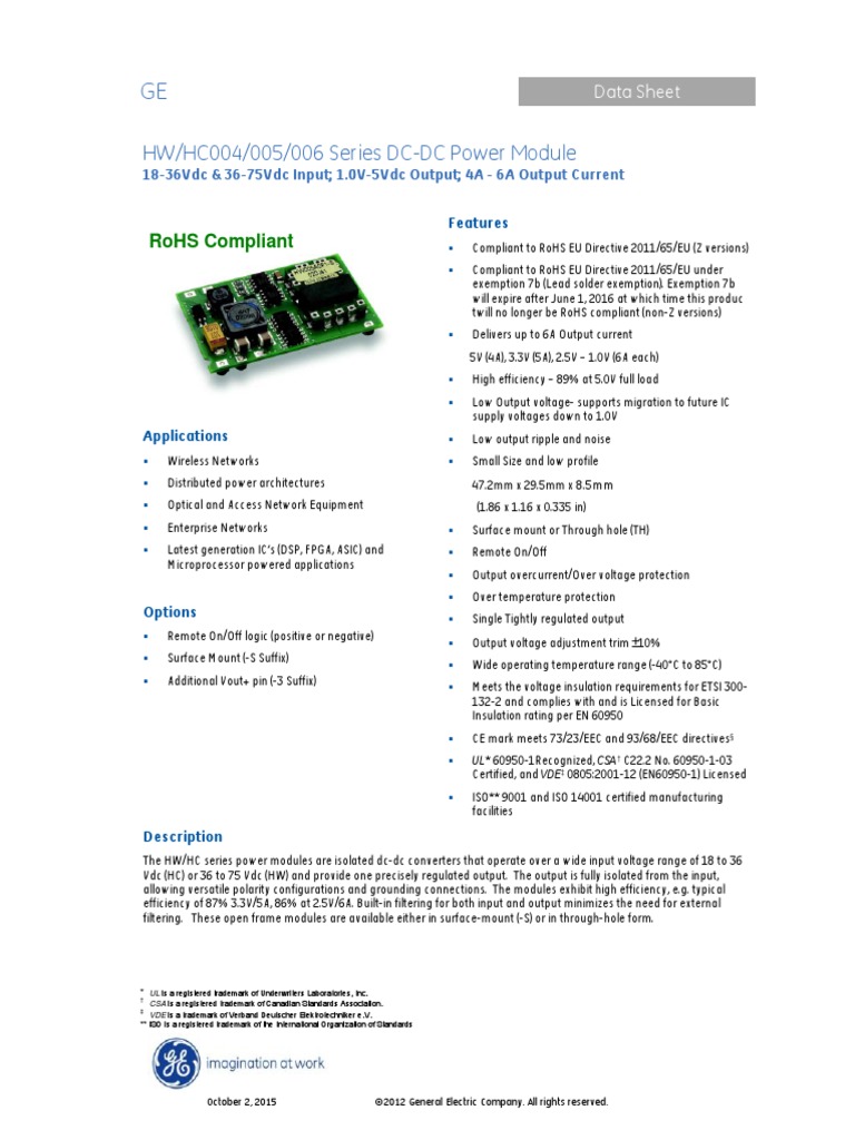 HW/HC004/005/006 Series DC-DC Power Module | PDF | Fuse (Electrical) | Computer Engineering