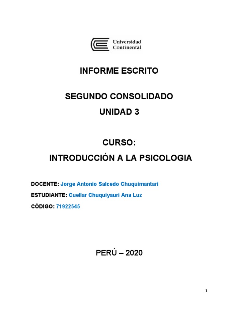 Formato Informe Escrito | PDF | Inteligencia | Aprendizaje