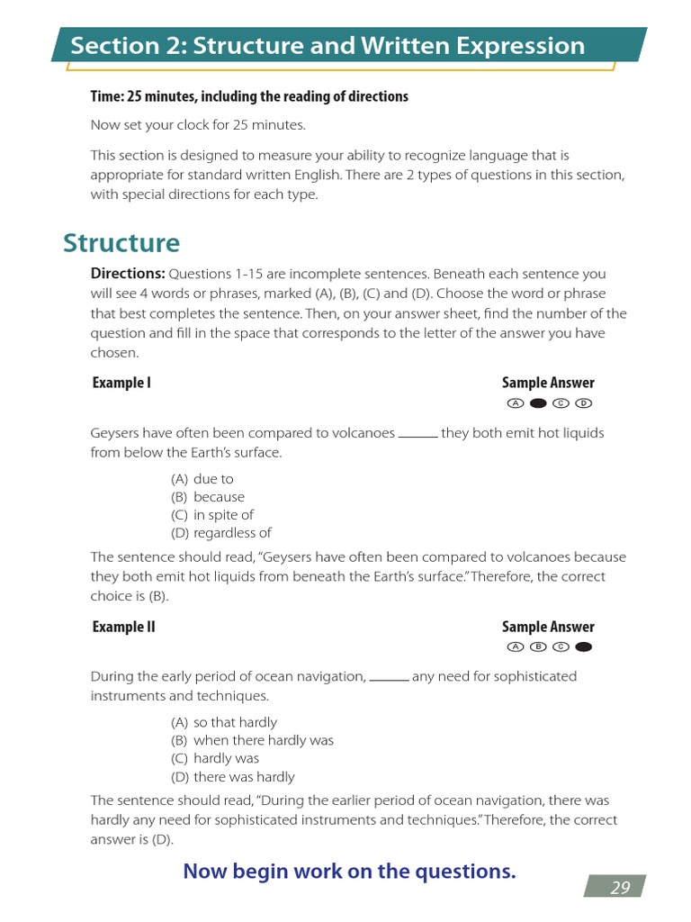 2 Set 2 - Structure and Written Expression Exercises - Practice | PDF ...