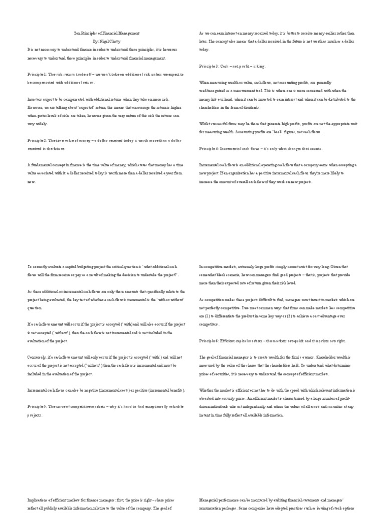 Ten Principles of Financial Management | PDF | Prices | Taxes