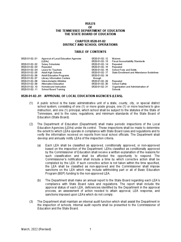 Tennessee Education Department Rules | PDF | Individualized Education ...