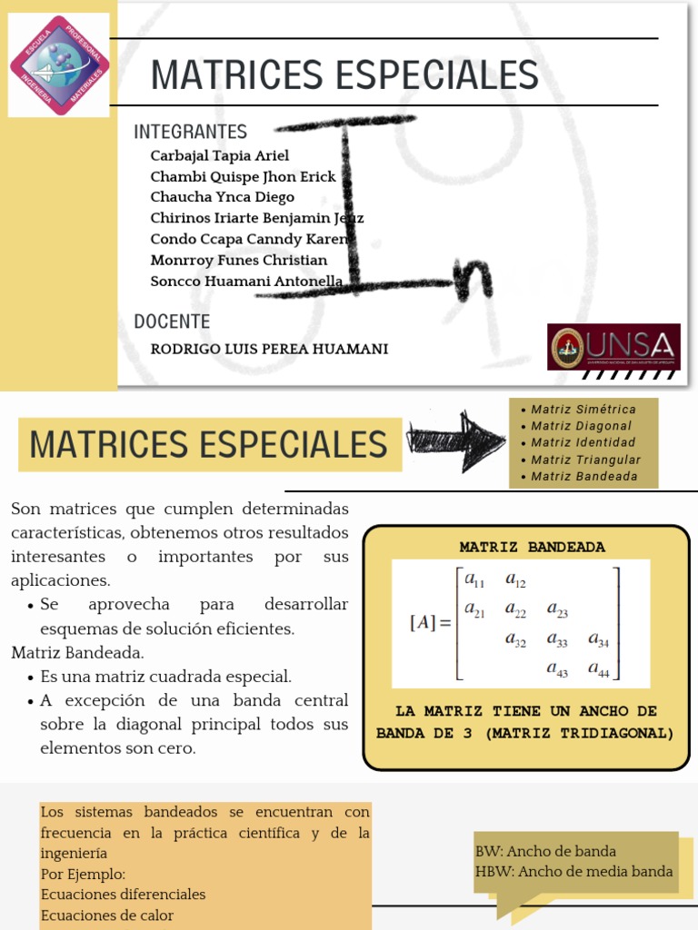 Matrices Bandeadas y su Aplicación | PDF | Matriz (Matemáticas) | Álgebra