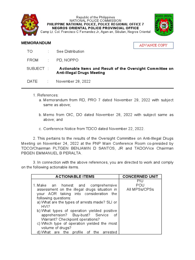 11-29-2022 Actionable Items & Result of The Oversight Committee On AID ...