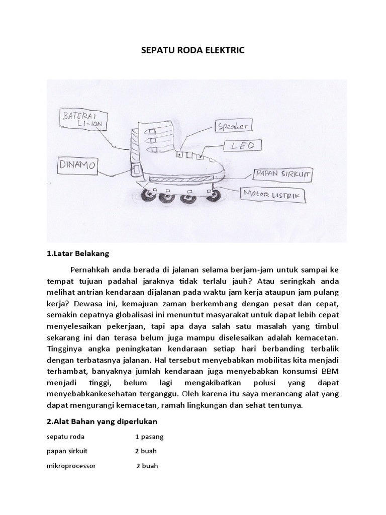 Konsep Sepatu Roda Listrik | PDF