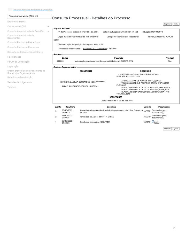 Eproc - Consulta Processual - Detalhes Do Processo | PDF
