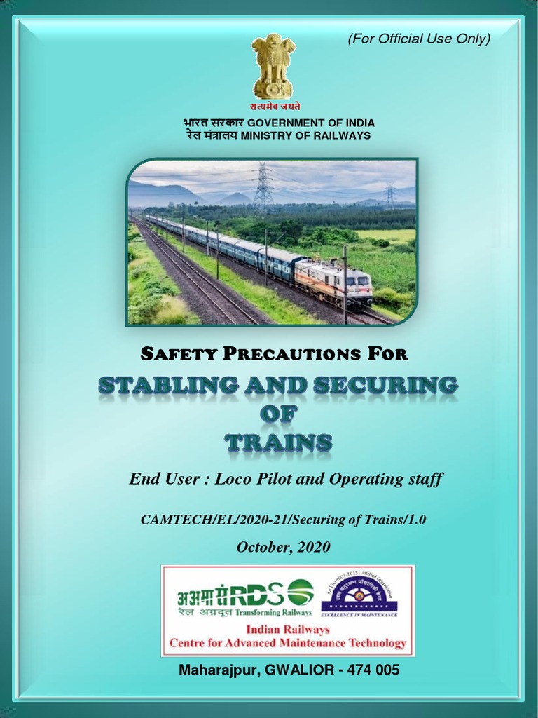 Pamphlet On Stabling & Securing of Trains - For Website | PDF | Train ...