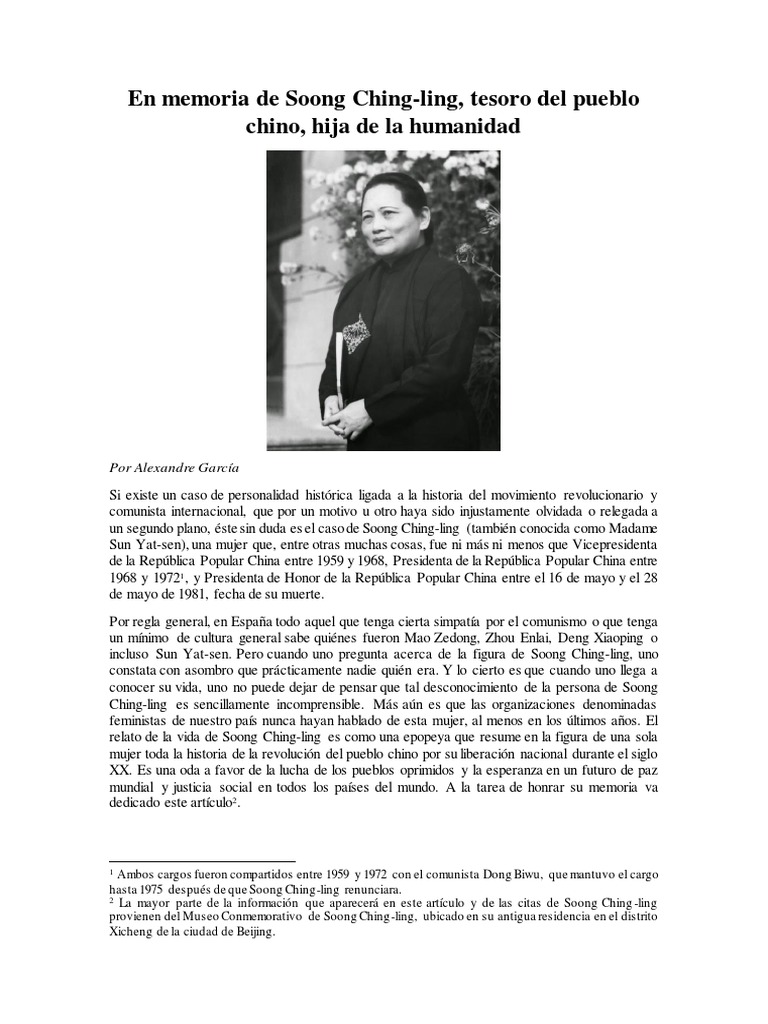 En Memoria de Soong Ching Ling | PDF | Kuomintang | Chiang Kai-Shek