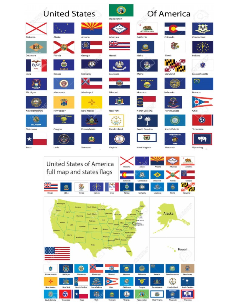 Banderas de Los 50 Estados de Usa | PDF