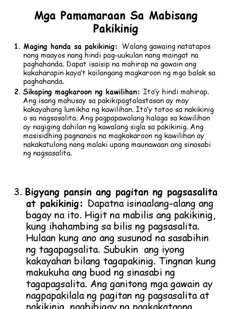 Pakikinig Part 2 | PDF