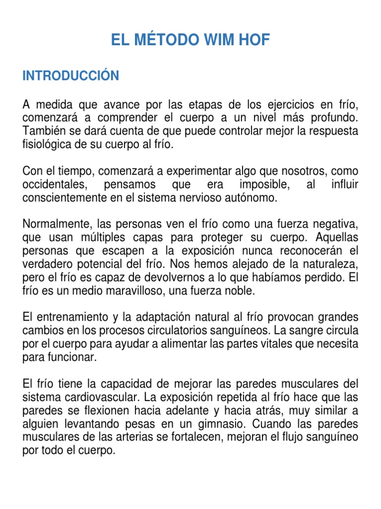 Ejercicios del Método Wim Hof | PDF
