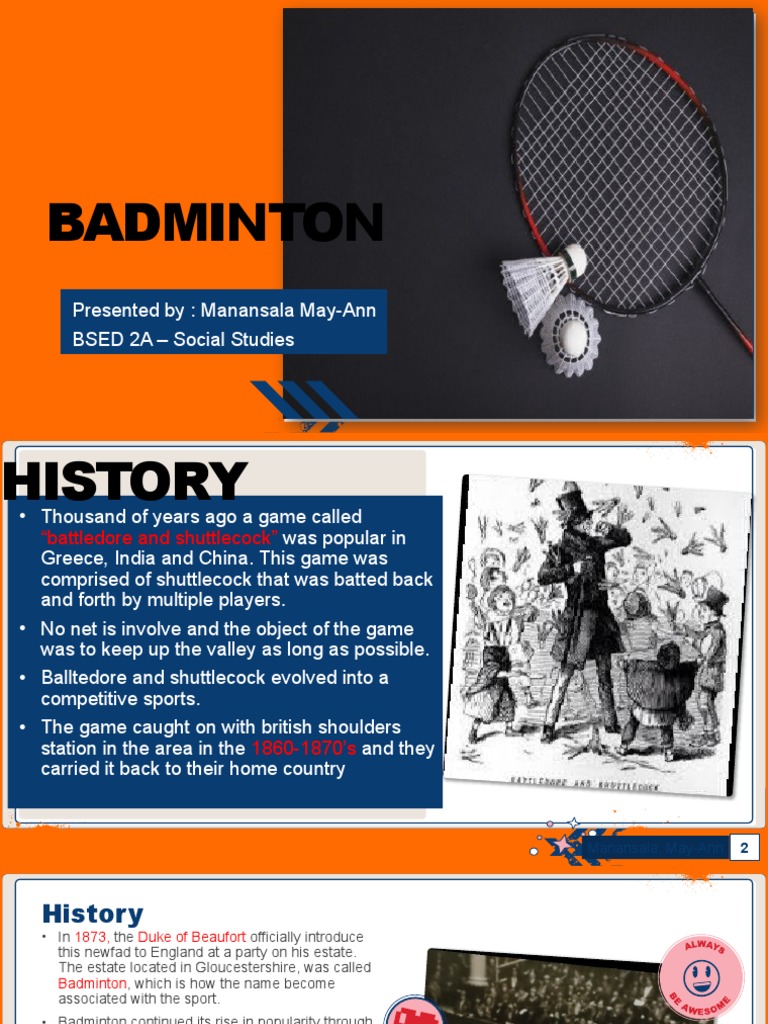 BADMINTON PPT by MANANSALA, MAY-ANN G. | PDF | Athletic Sports | Sports