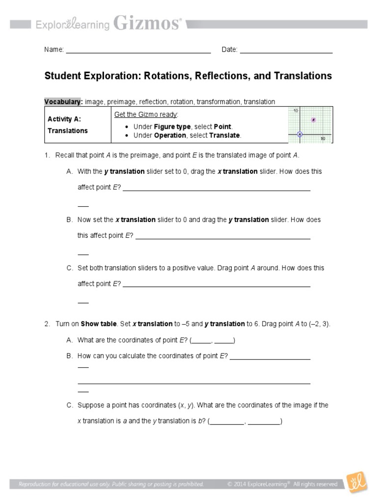 Transformations Gizmo Exploration Guide | PDF | Angle | Cartesian ...