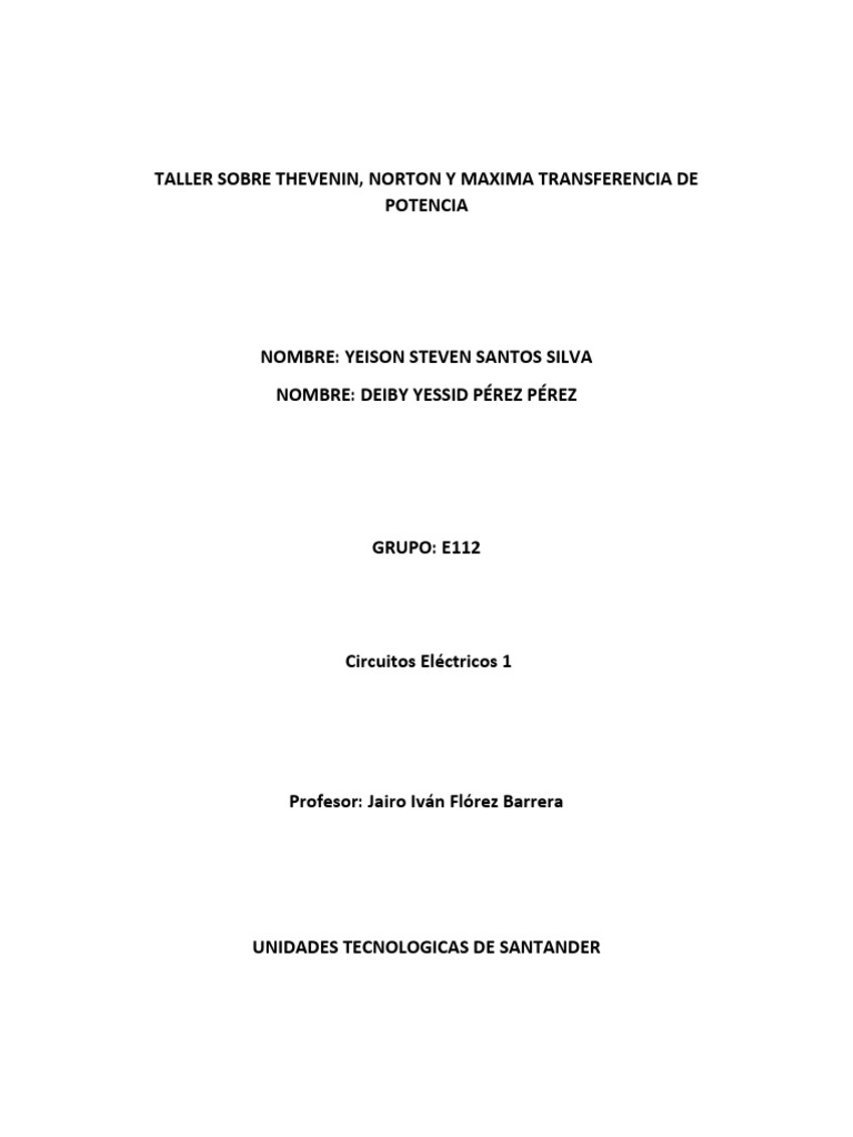 Taller De Circuitos Pdf Electrical Engineering Electricity