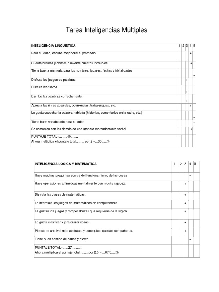 Evaluación de Inteligencia Lingüística | PDF | Aprendizaje | Inteligencia