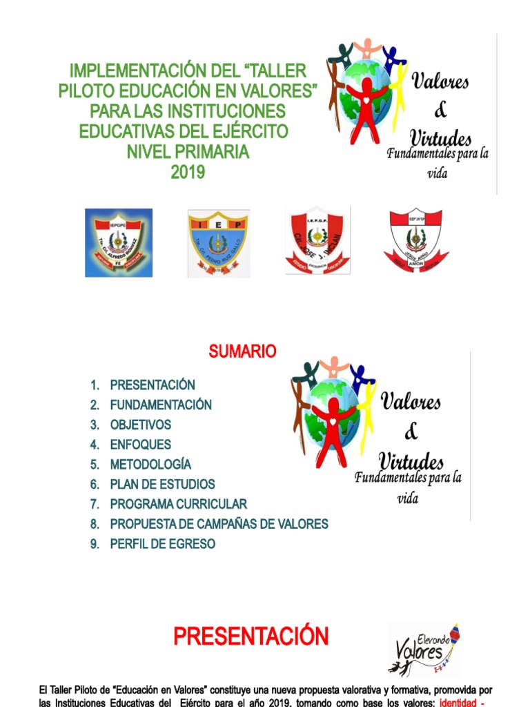 Proyecto de Valores Dae 2019 | PDF | Plan de estudios | Salón de clases