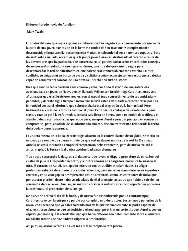 El Desventurado Novio de Aurelia | PDF | Novela negra, policíaca y suspenso