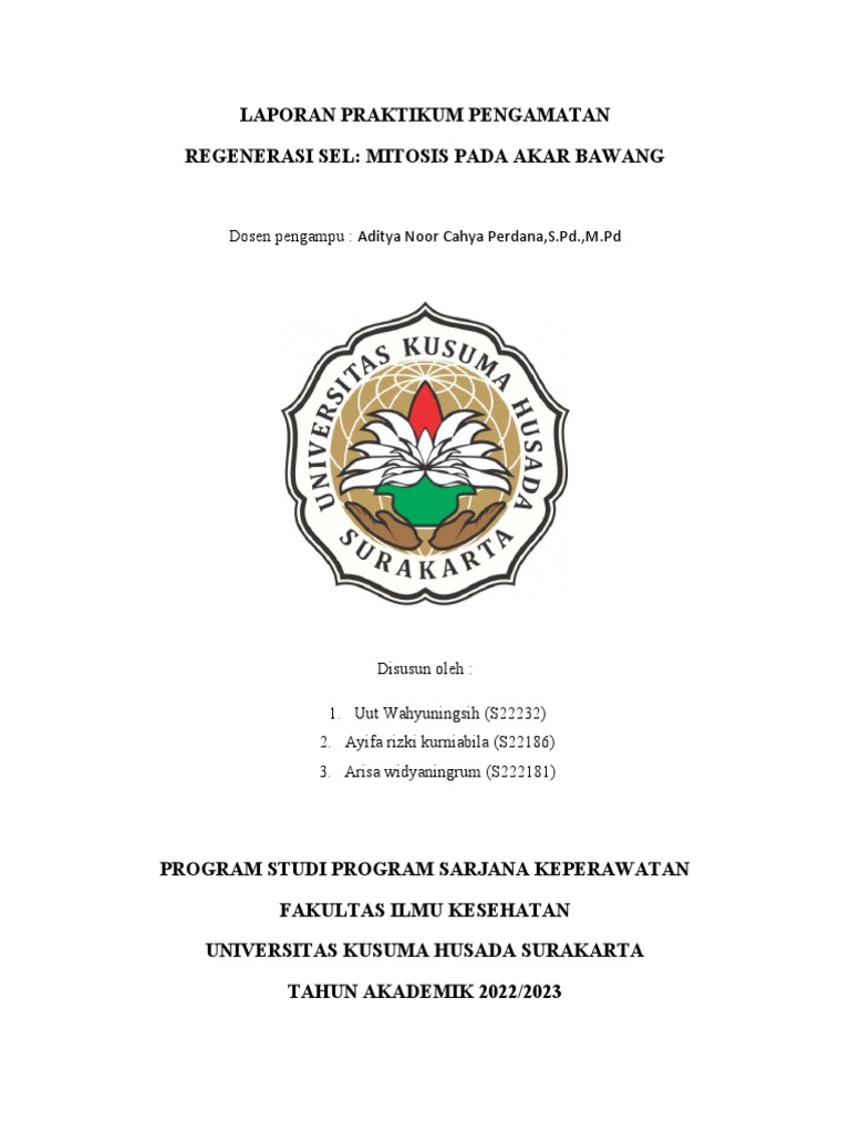 Laporan Praktikum Mitosis Akar Bawang | PDF