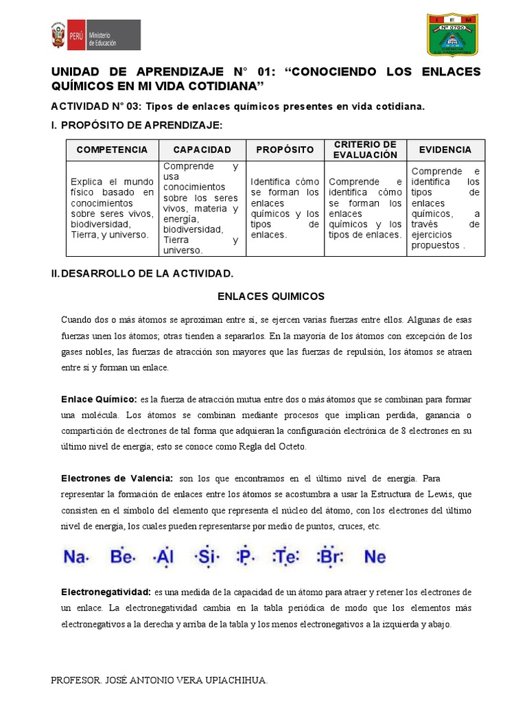 Tipos de Enlaces Químicos | PDF | Enlace covalente | Enlace químico