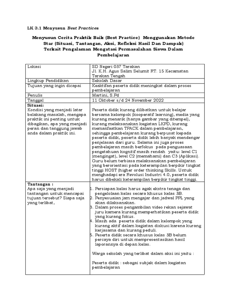 LK 3.1 Menyusun Best Practices | PDF