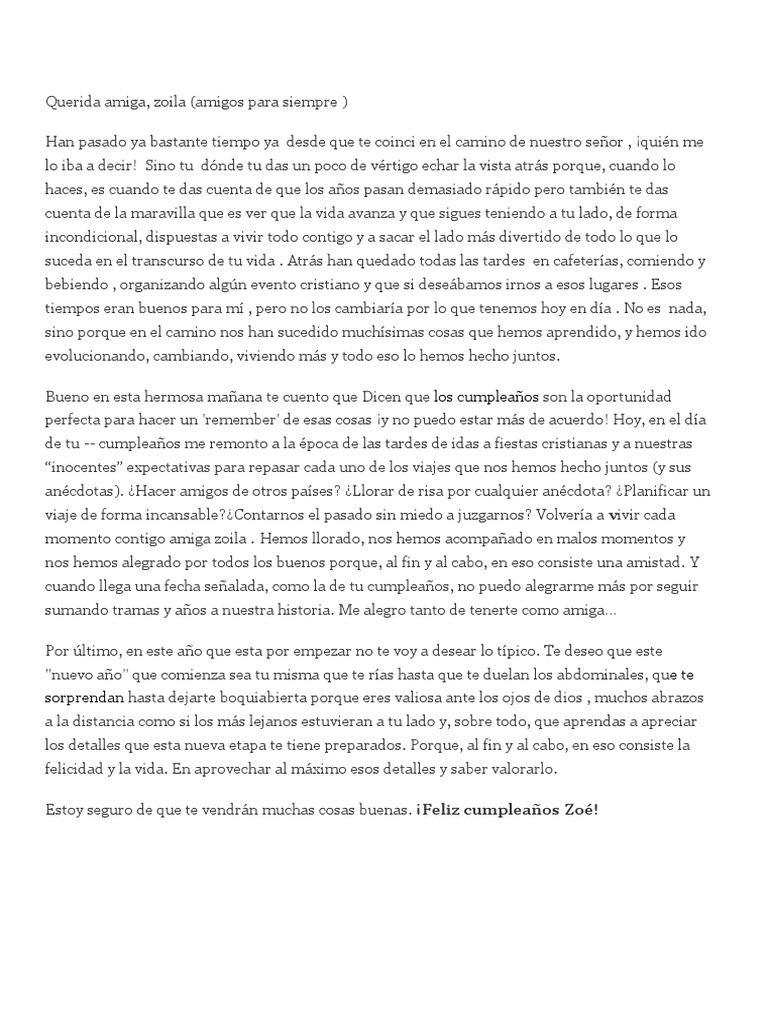 Querida Amiga | PDF | Cumpleaños