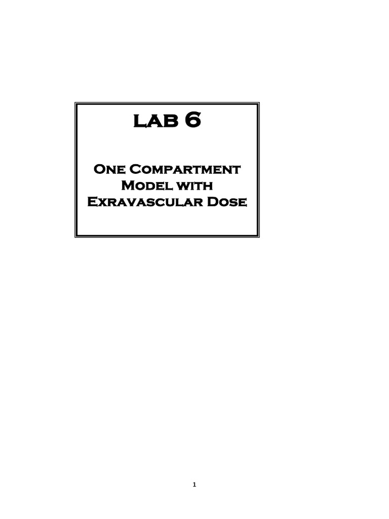 One Compartment Extravascular | PDF | Dose (Biochemistry) | Chemistry