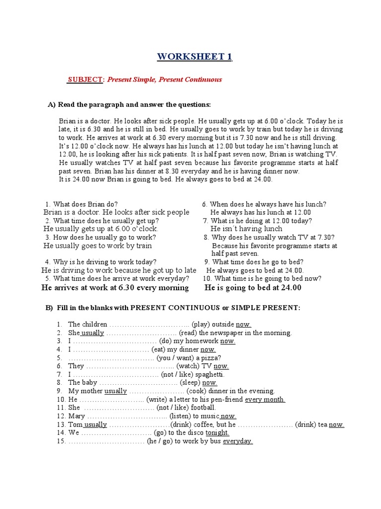 Exercises - SimplePresente Tense - Present Progressive - Modal Verbs1 ...