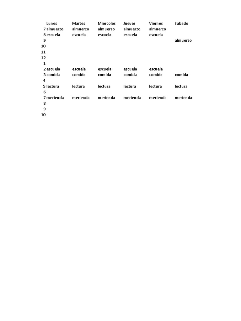 Horario de Lectura | PDF