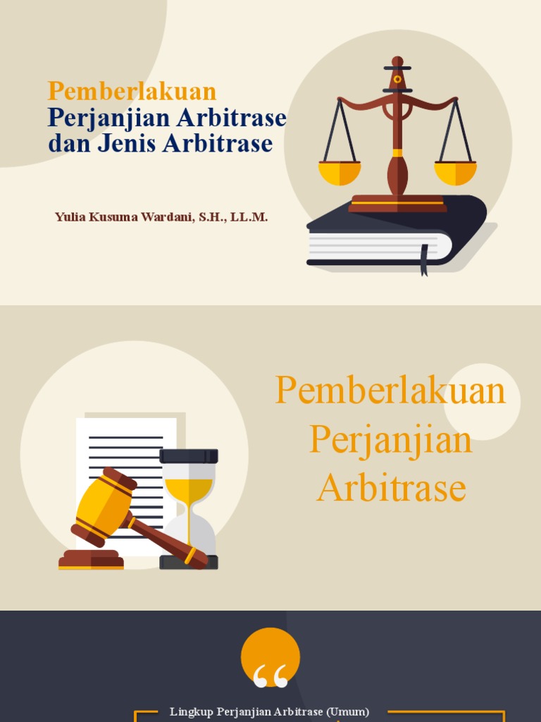 Sesi 7 Pemberlakuan Perjanjian Arbitrase Dan Jenis Arbitrase | PDF | Hukum