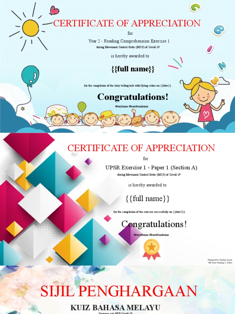 Template Contoh Sijil | PDF | Malaysia