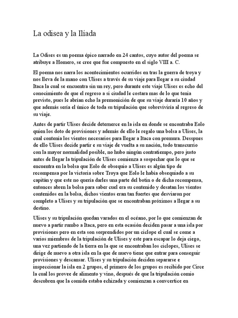 La Odisea y La Ilíada | PDF | Odiseo | Odisea