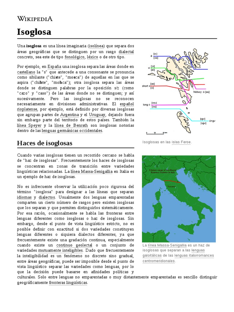 Isoglosa | PDF | Psicolingüística | Lingüística