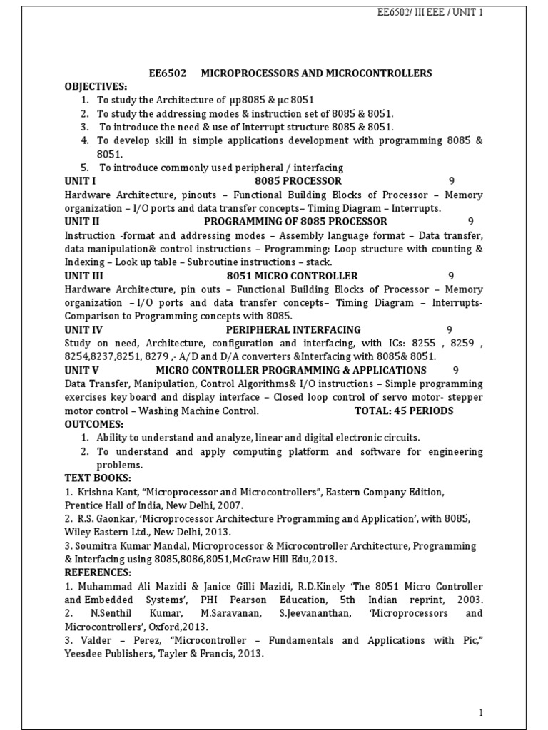 Unit 1 Pdf Central Processing Unit Input Output