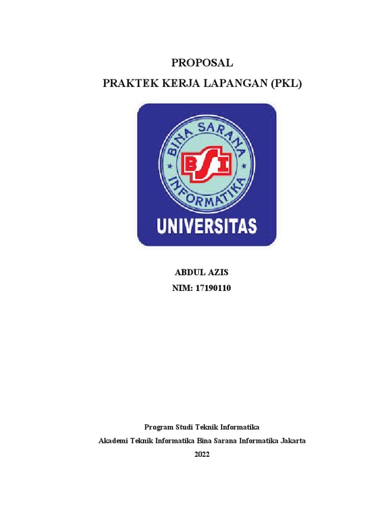 Proposal PKL (Abdul Azis - 17190110) | PDF | Bisnis | Seni