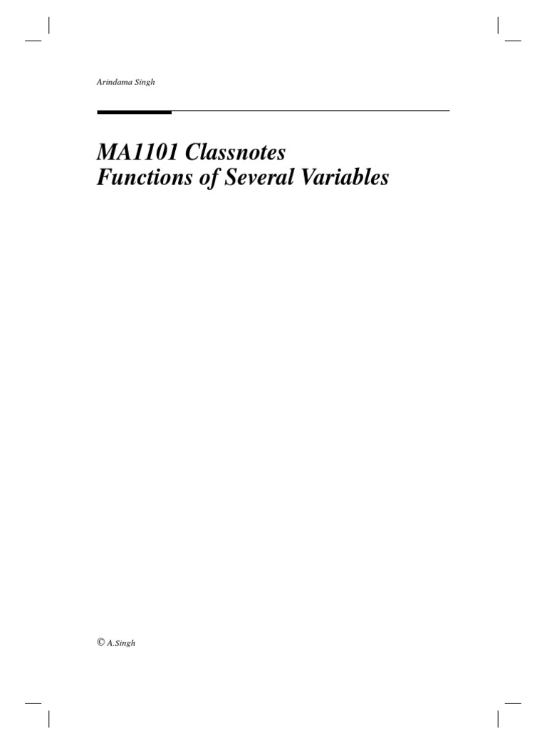 classnote-MA1101 | PDF | Integral | Tangent