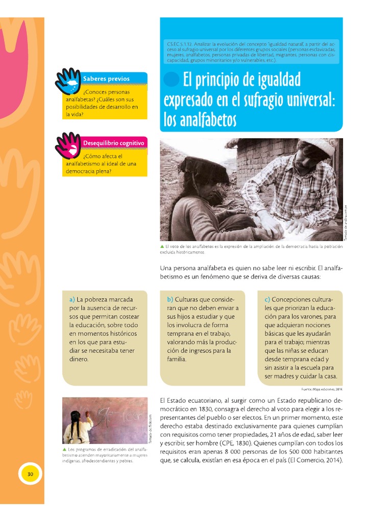 El Principio de Igualdad en El Sufragio Universal. Los Analfabetos. | PDF